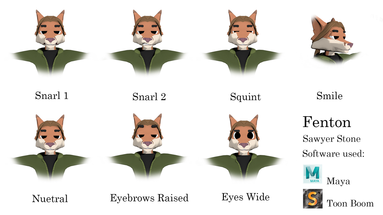 ANI 235 Character Modeling and Rigging (student examples) | Aaron Garrison