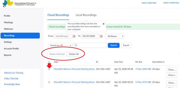 How to: Delete Zoom Recordings – Teaching & Learning How to: Delete Zoom Recordings – Teaching & Learning