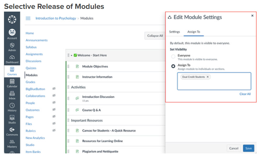 Modules – Teaching & Learning